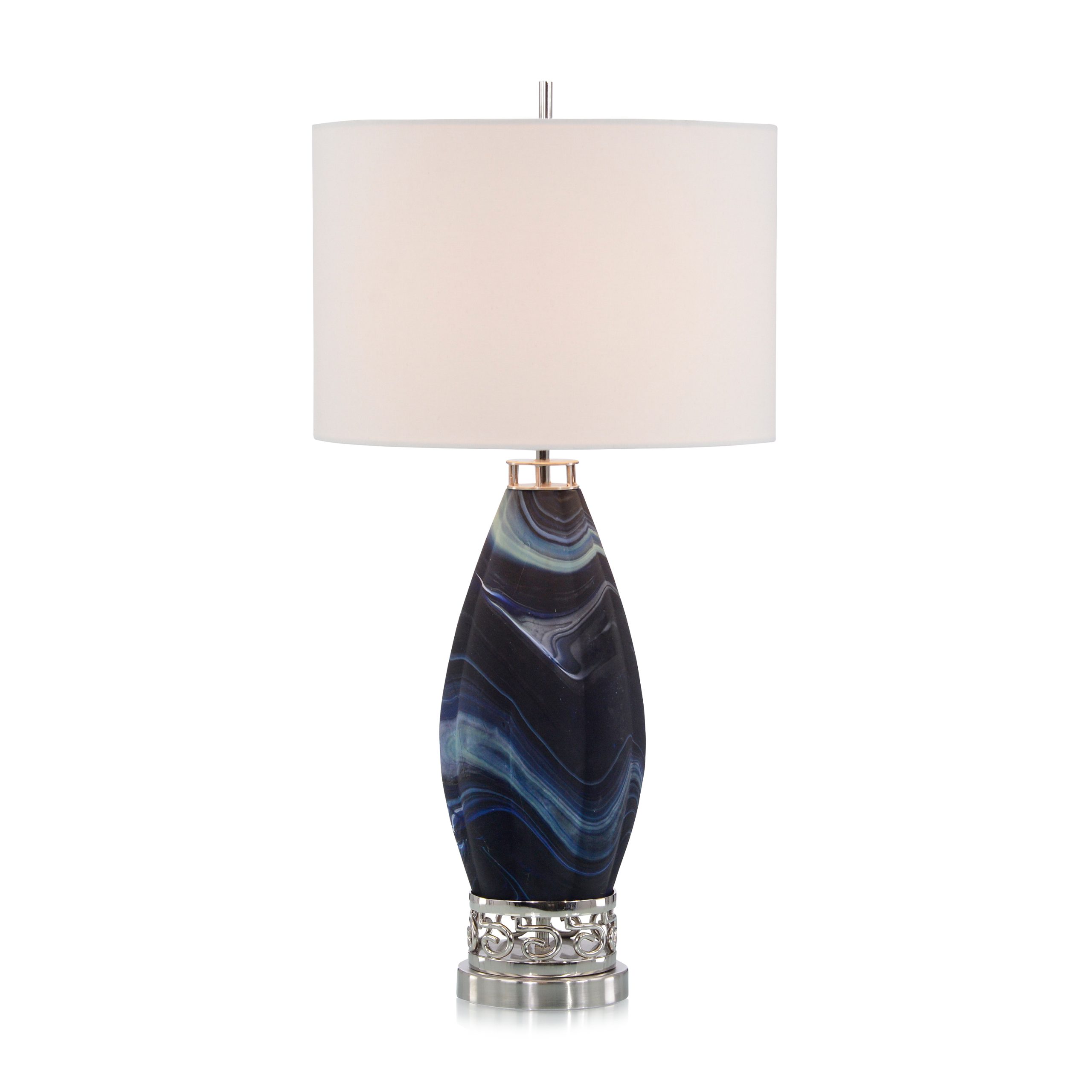 Navy Blue Northern Lights Table Lamp by John Richard | Marc Pridmore ...